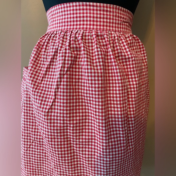 Other | Vintage Red White Checkered Half Apron | Poshmark